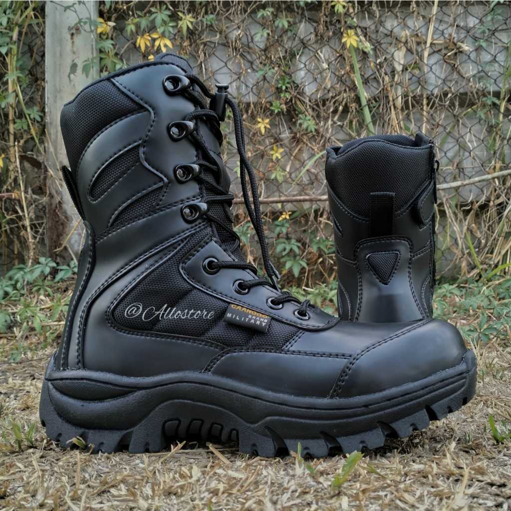 Jual Sepatu PDL TNI Polri Terbaru 2024 Safety Boots Ujung Besi Hitam ...