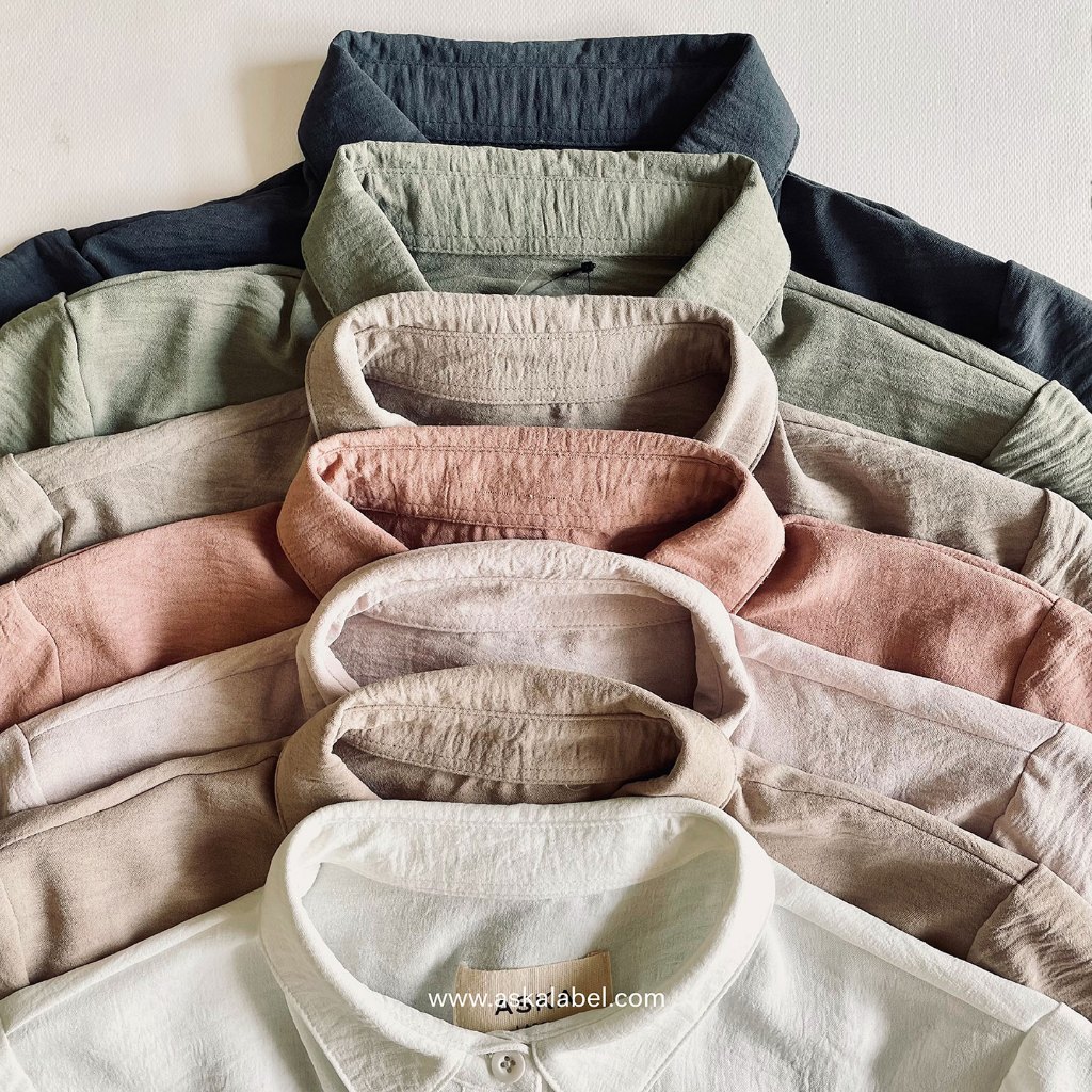 Jual Basic Batara by Aska Label - Kemeja wanita basic lengan panjang full kancing warna offwhite ...