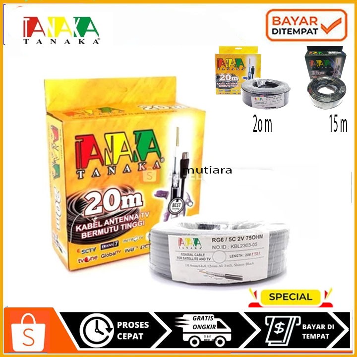 Jual Kabel Antena Tanaka 20 Meter 5C Coaxial Cable 20M promo new | Shopee Indonesia