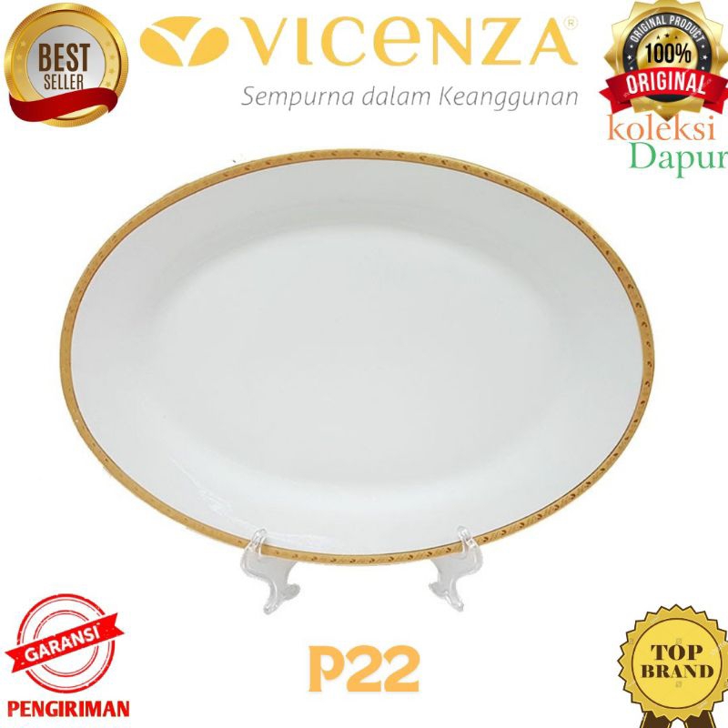 Jual Piring Saji Garis Emas VICENZA, piring makan higienis, tidak ...