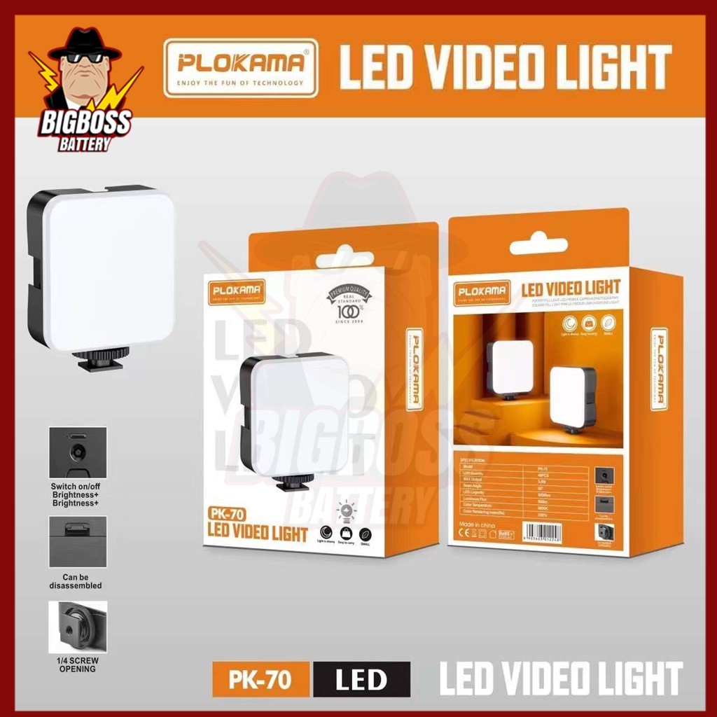 Jual Lampu LED Mini Portable PLOKAMA PK70 Lampu Fotografi Video Light ...