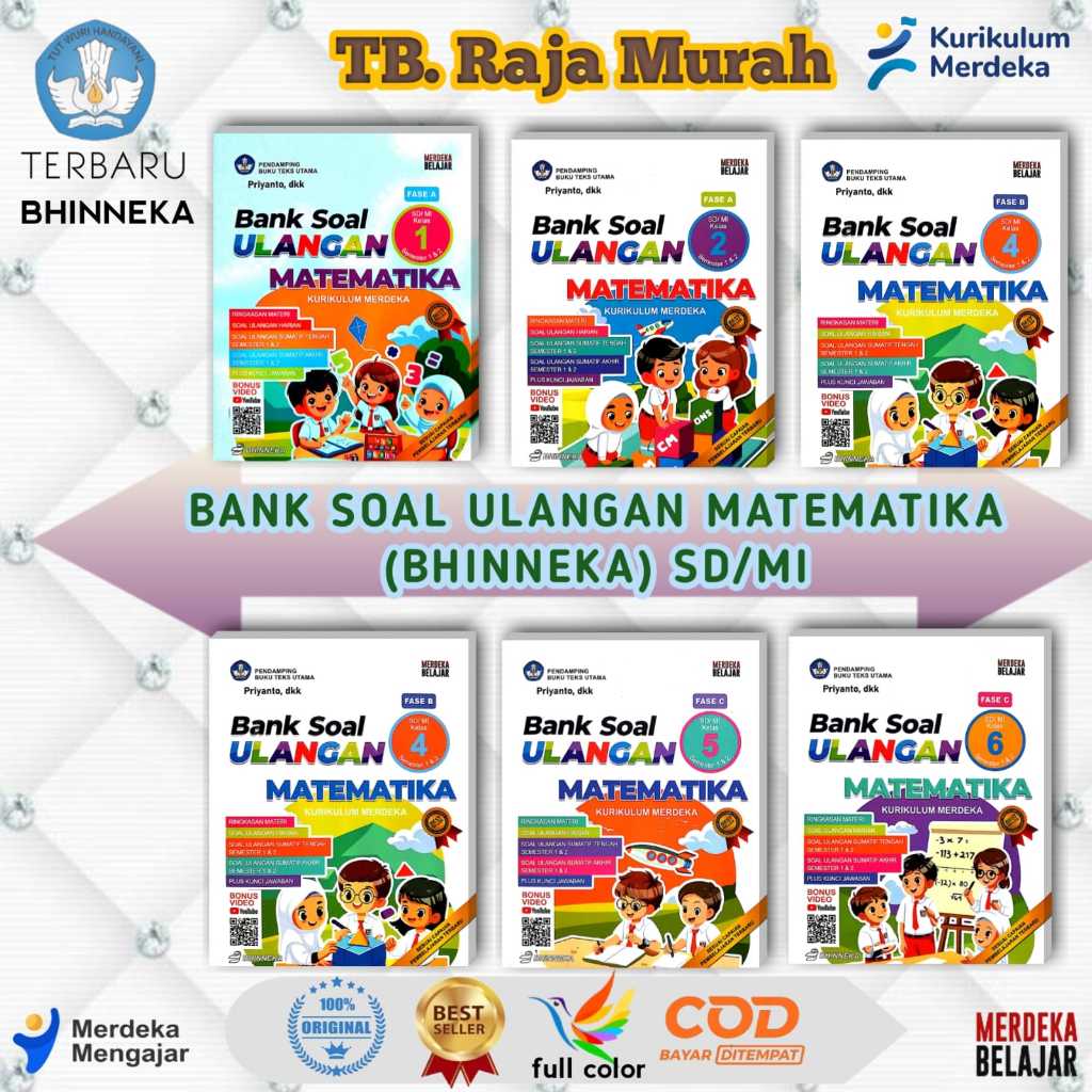 Jual Buku Siswa BANK SOAL ULANGAN MATEMATIKA (BHINNEKA) KELAS 1,2,3,4,5,6 SD/MI Kurikulum ...