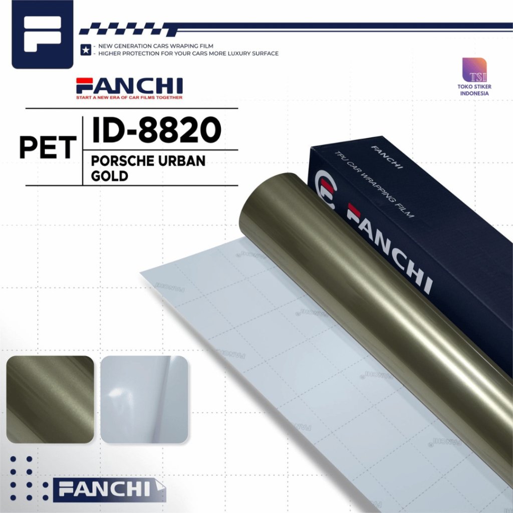 Jual Stiker Skotlet Mobil Gold Glossy Porsche Emas Urban Gold PET ...