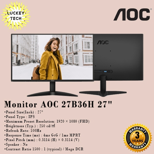 Jual Monitor LED AOC 27B36H 27" | Shopee Indonesia