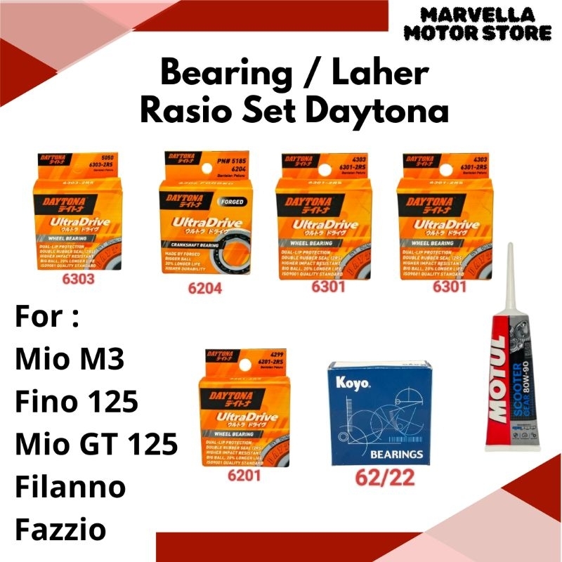 Jual Laher Bearing Rasio Set Mio M3 Fino 125 Mio Soul GT 125 Filano ...