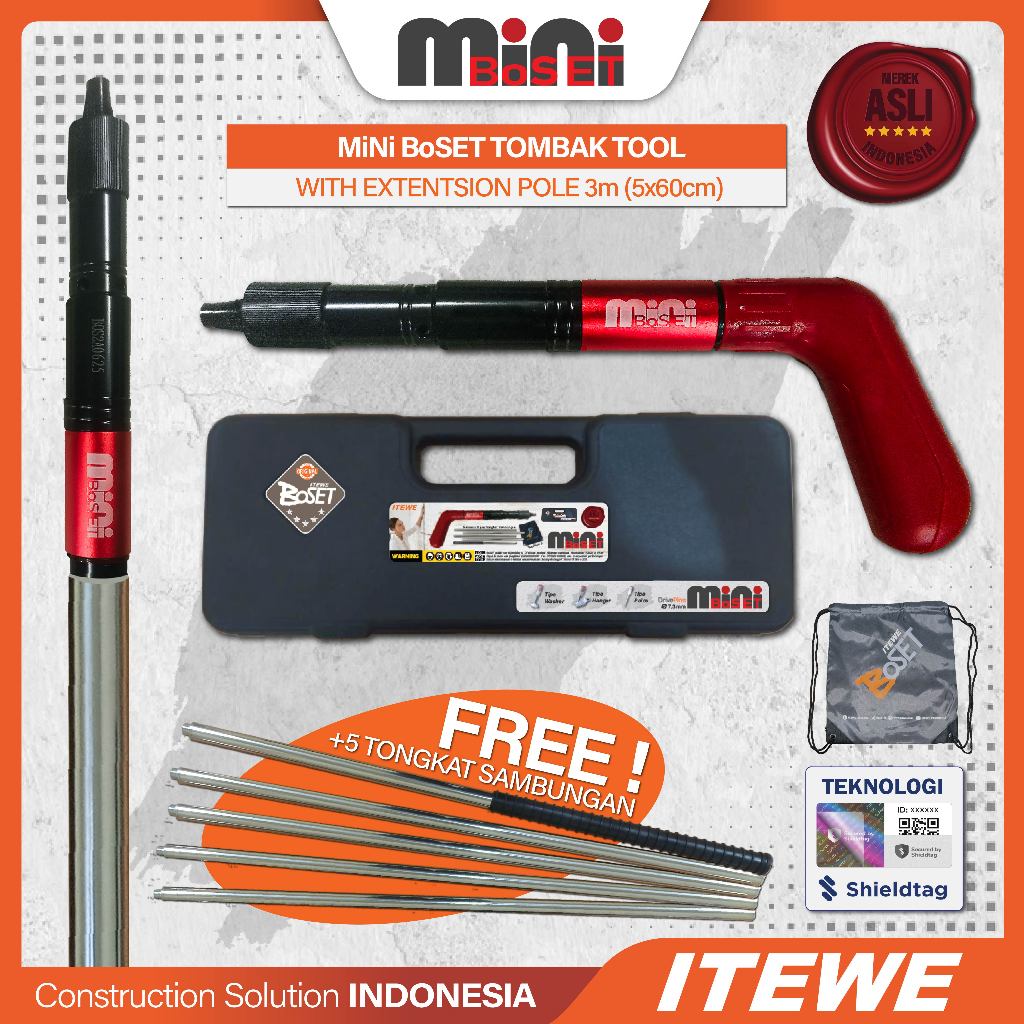 Jual MiNi BoSET Paku Tembak - Termasuk Pipa Tongkat Sambungan 5pcs ...