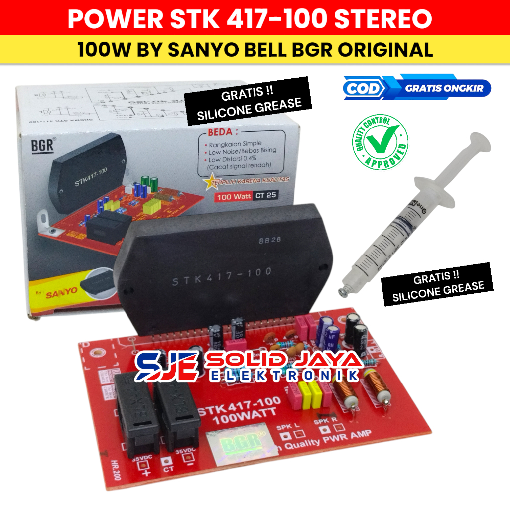 Jual KIT POWER STK 417-100 100W STEREO BY SANYO ORIGINAL TR TRANSISTOR ...