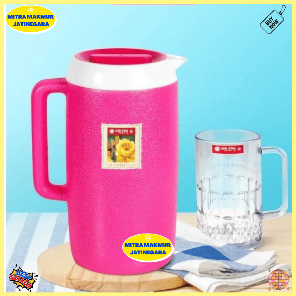 Jual LION STAR TEKO PLASTIK TERMO PANAS DAN DINGIN 1,7 2,5 LITER THERMO WATER JUG ICE AND COLD ...