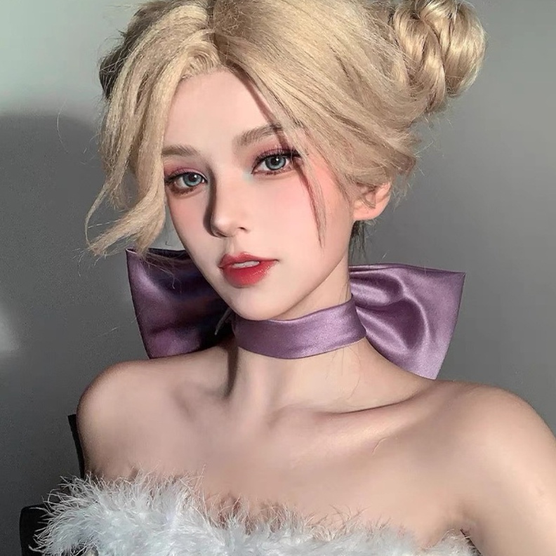 Jual KODE N36O Aplikasi Pita Leher Tom Girlfriend Kain Satin Luxury ...