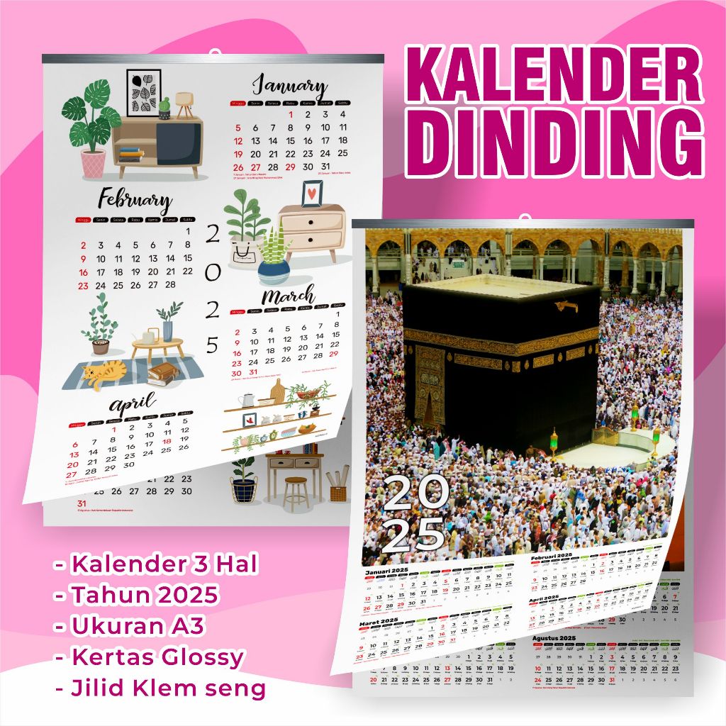 Jual Kalender gantung 2025 aesthetic - kalender dinding | Shopee Indonesia