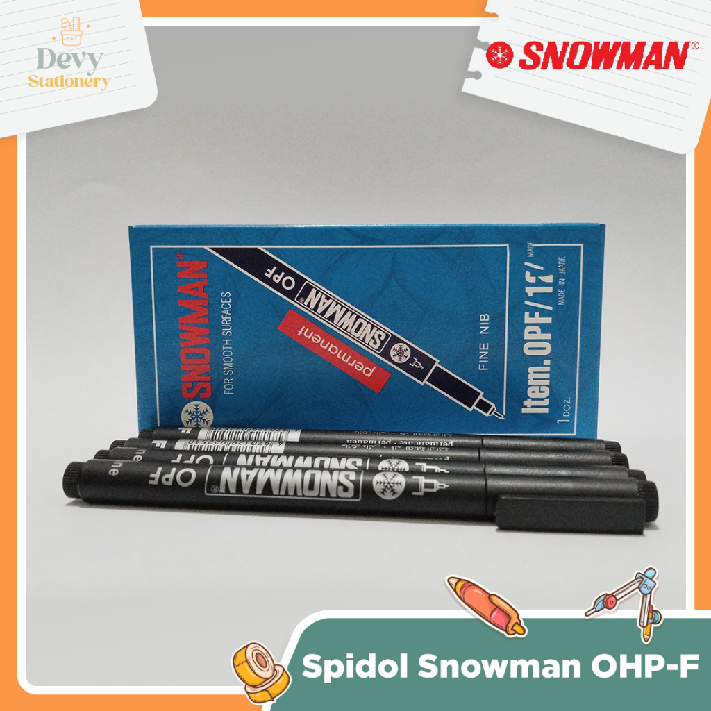 Jual SNOWMAN Spidol OHP-F Spidol tebal untuk menulis diatas kertas ...