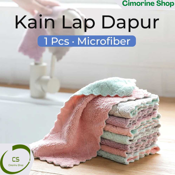 Jual Kain Lap Microfiber Cuci Piring Anti Minyak Dapur Tangan Serbaguna ...