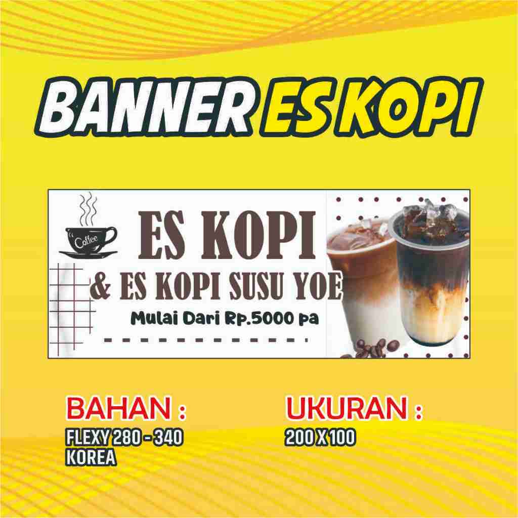 Jual Spanduk Banner Es Kopi/ Banner Es Kopi/ Spanduk Custom/ Free ...