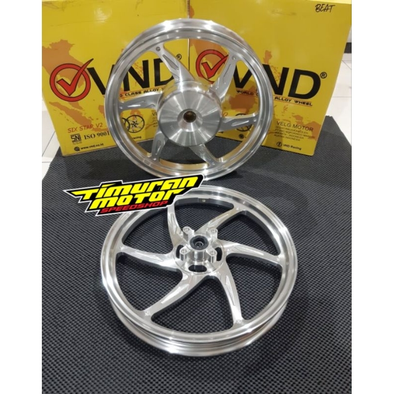 Jual VELG VND SIX STAR V2 BEAT - SCOOPY - VARIO 110 160 185 R14 CHROME | Shopee Indonesia