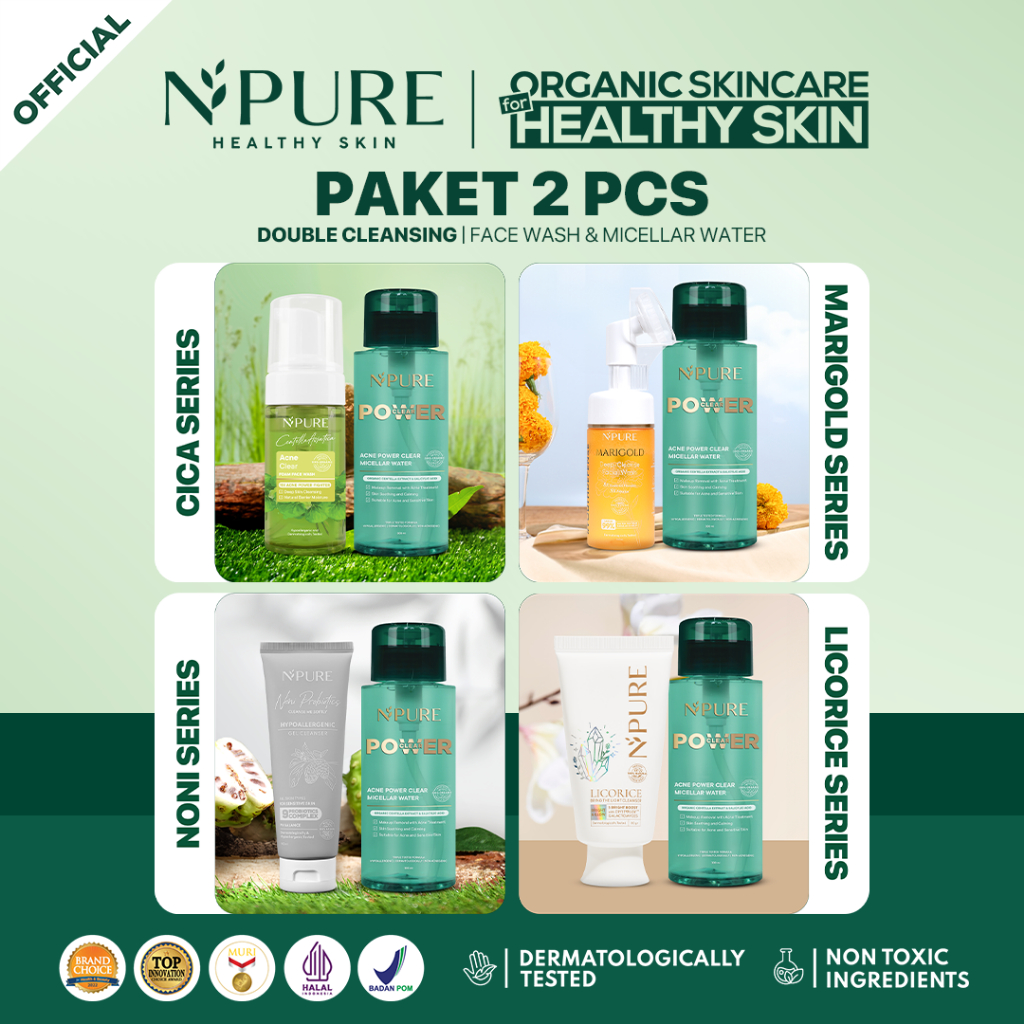 Jual 【PAKET DOUBLE CLEANSING】NPURE Facial Wash + NPURE Acne Clear Power ...