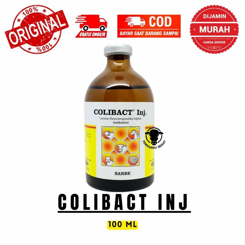 Jual COLIBACT INJEKSI 100 ML - Obat Antibiotik Hewan Diare Batuk Pilek ...