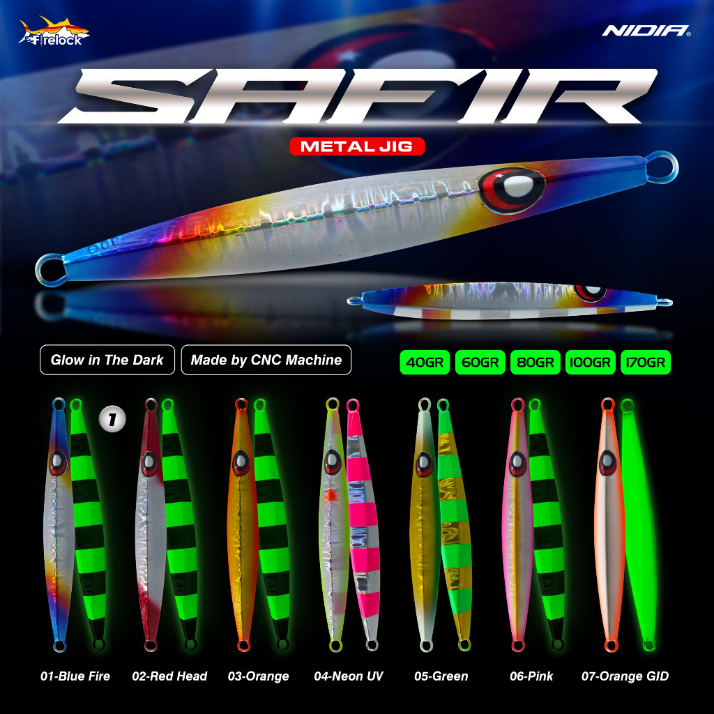 Jual Umpan Pancing Metal Jig 100 Gram | MetalJig Firelock SAFIR 100gram | Shopee Indonesia