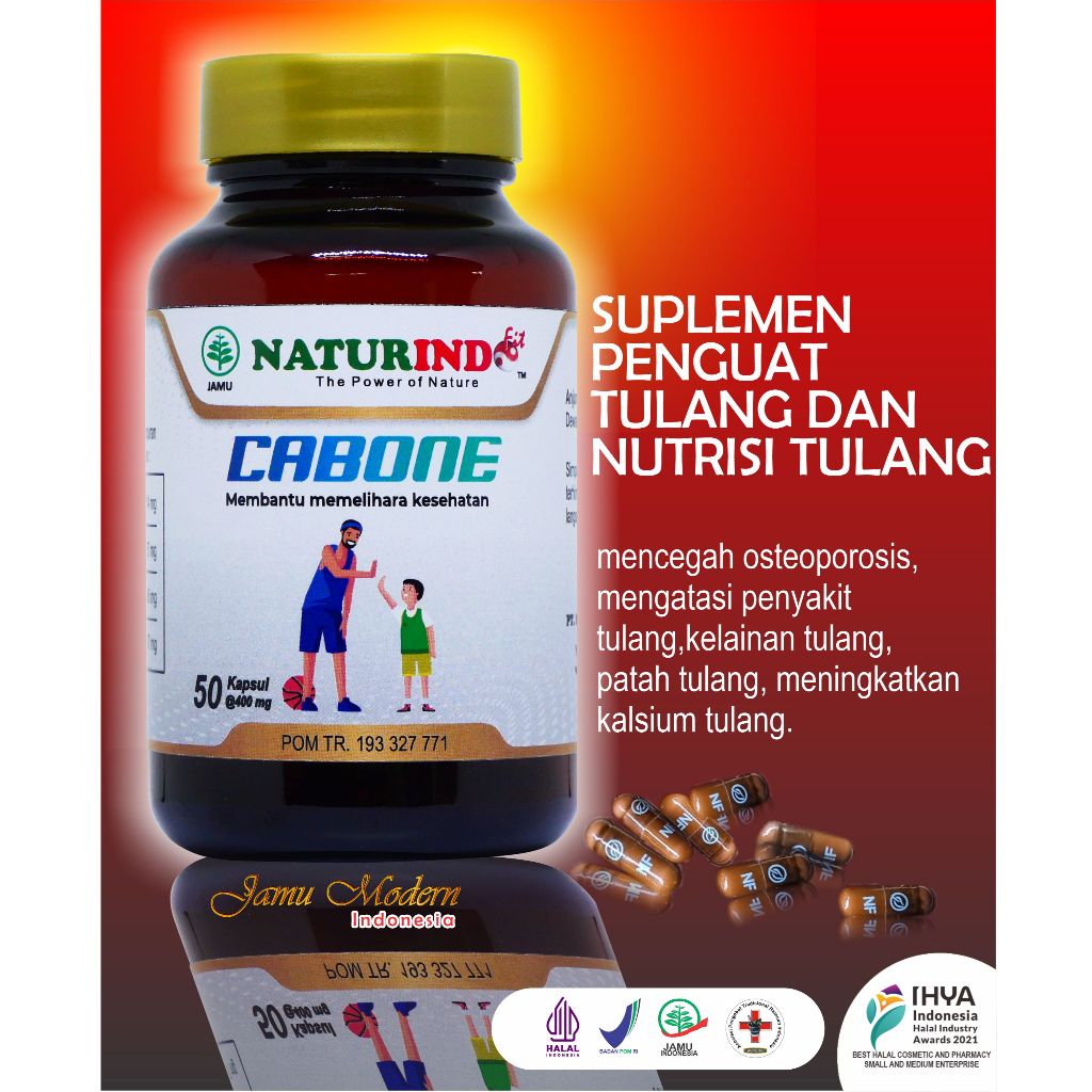 Jual CABONE Herbal Penambah Kalsium Tulang dan Gigi, Mencegah ...