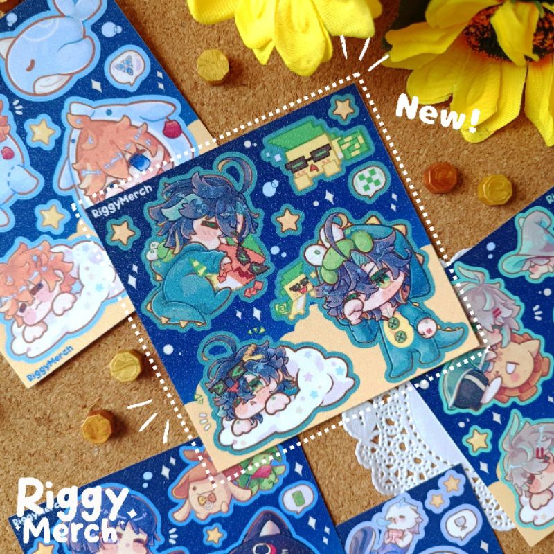 Jual (RiggyMerch) Genshin Impact Eepy Sticker Sheet | Neuvillette ...