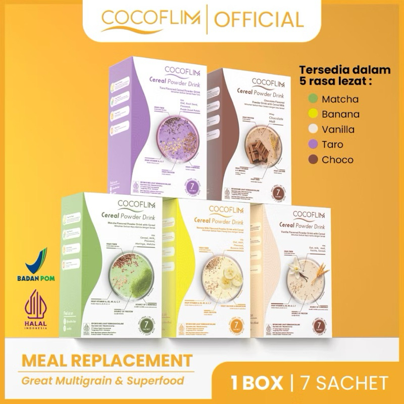 Jual Cocoflim Meal Replacement 1 Box Multigrain Diet Pelangsing Sarapan ...
