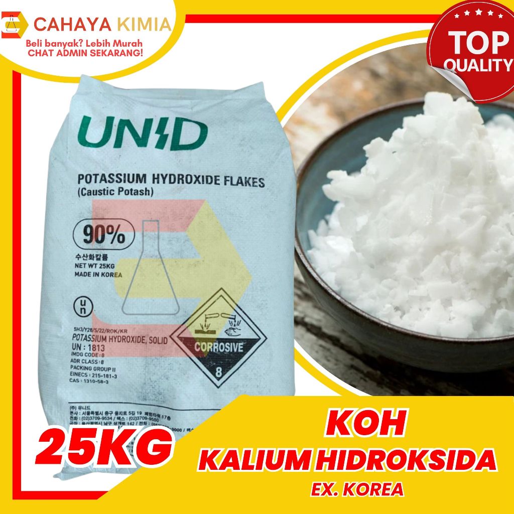 Jual KOH / Potassium Hydroxide / Kalium Hidroksida - 25KG | Shopee ...