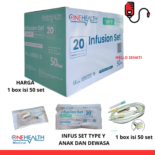 Jual Selang Infus Set Type Y Onehealth Infuset Infusion 1 Box isi 50 ...