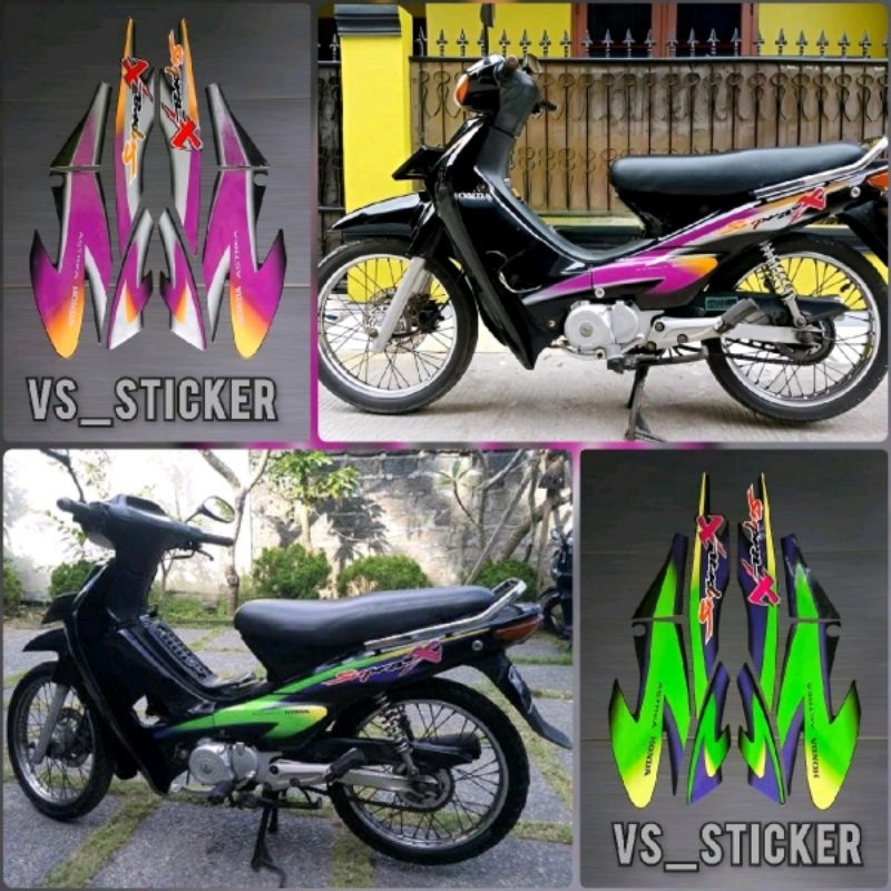 Jual STRIPING LIST STANDART MOTOR HONDA SUPRA X 2000 2001 UNGU HIJAU ...