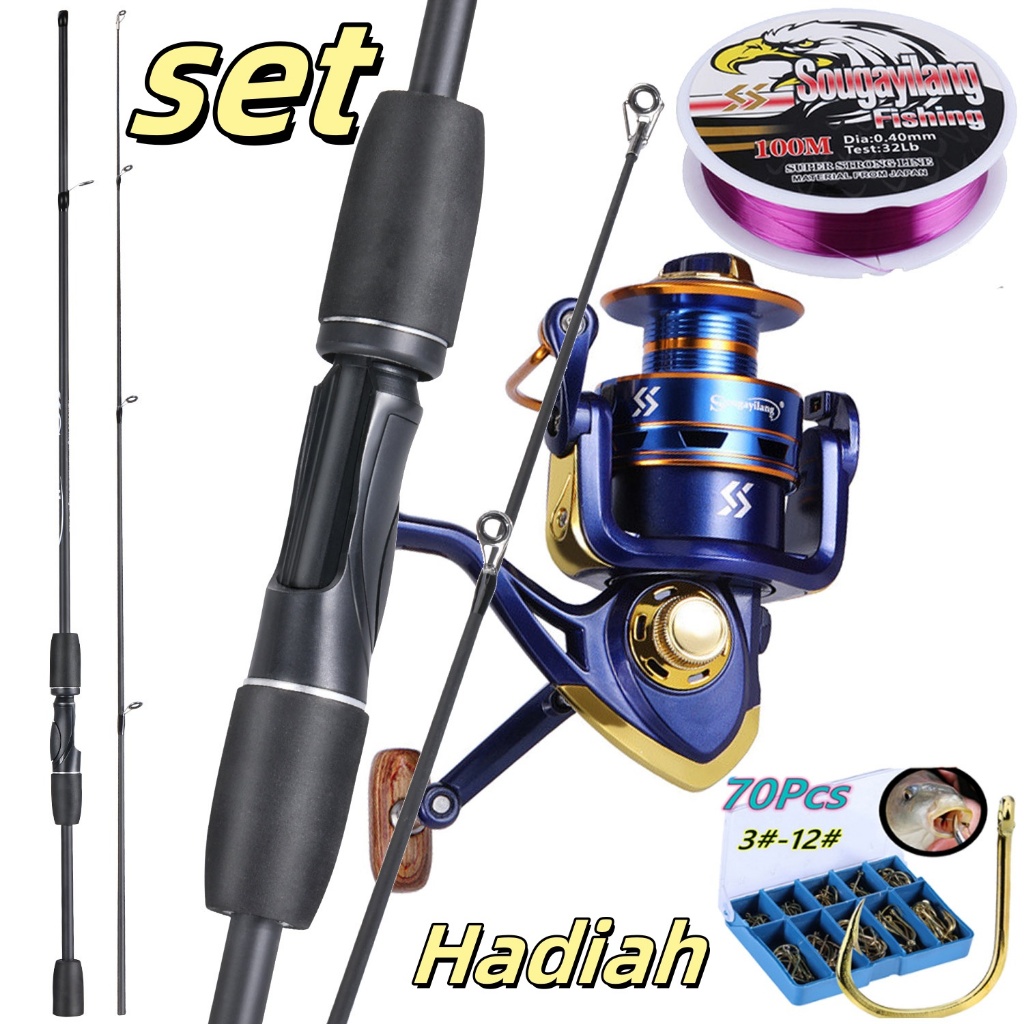 Jual Sougayilang Joran Pancing Set 1.8m 1000-5000 5.2:1 Reel Pancing Joran UL Carbon Max Drag 10 ...
