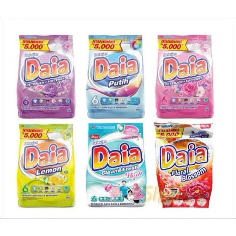 Jual Daia detergent bubuk 245gr (kemasan 5000) | Shopee Indonesia