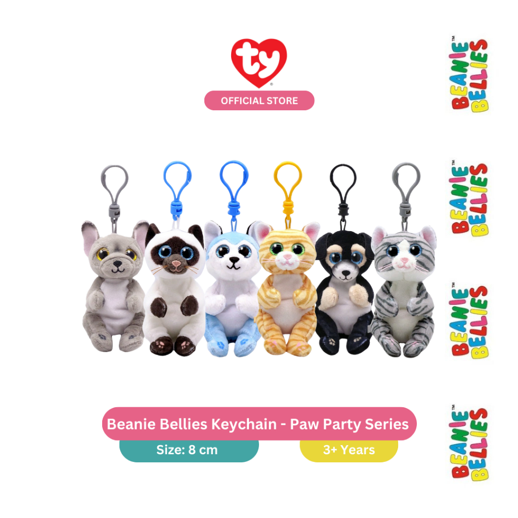 Jual TY Beanie Bellies Paw Party Cats & Dogs Keychain - Gantungan Kunci ...