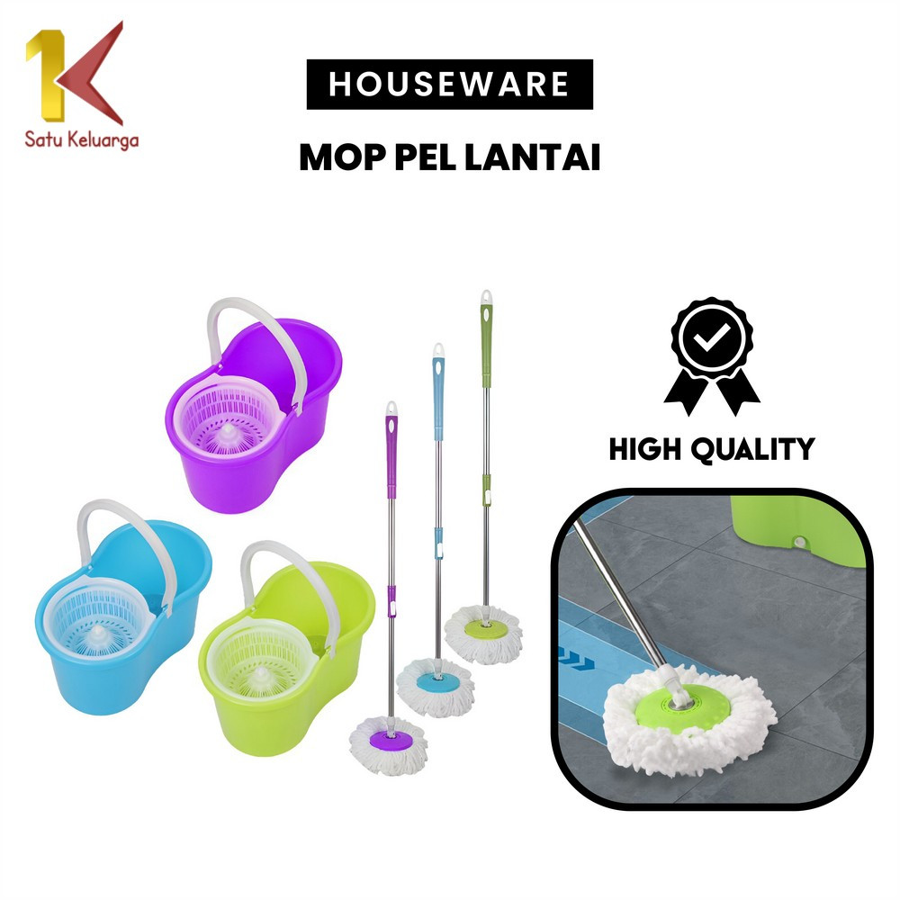 Jual 1K Alat Kebersihan Pel Lantai Praktis C526 Mop Pel Lantai Dengan Ember Pencuci Putar 360 ...