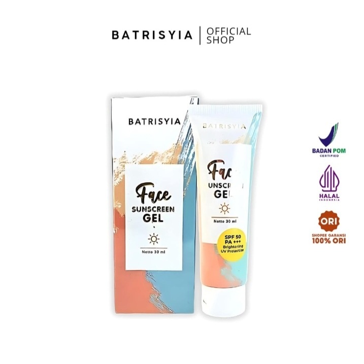 Jual BATRISYIA Face Sunscreen Gel Hybrid SPF 50+ PA+++ All Type Skin ...