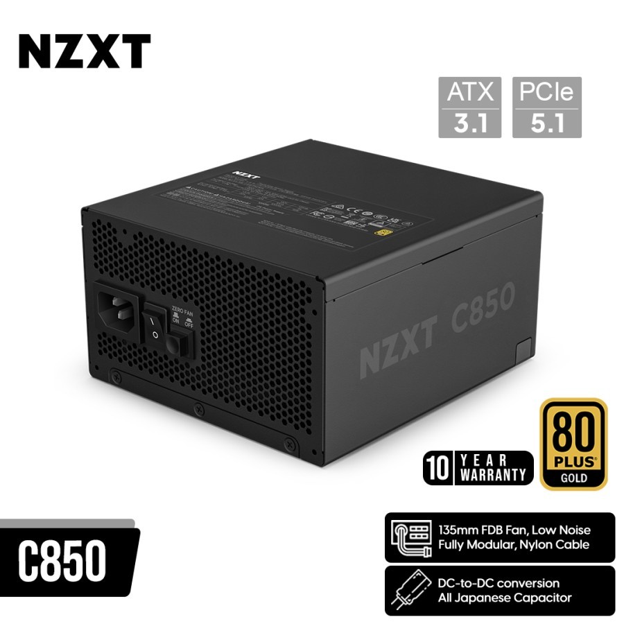 Jual NZXT C850 Gold - 850W 80 Plus Gold Fully Modular ATX 3.1 PCIe 5.1 ...