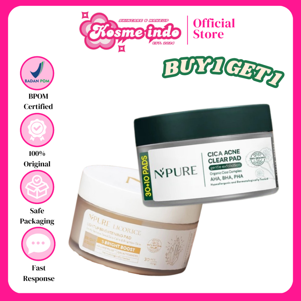 Jual BUY 1 GET 1 NPURE CLEAR PAD | NPURE CICA PAD | NPURE BRIGHTENING ...