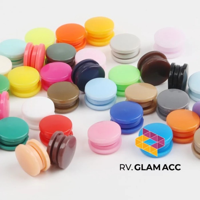 Jual (12 SET) Kancing Cetet Plastik 15 Mm - Jepret Plastik Merek Asahi ...