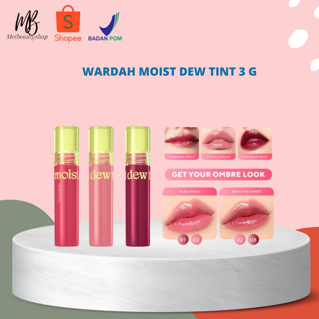 Jual Wardah Moist Dew Tint 3 g - Liptint yang Mengadung Oatmilk dan ...