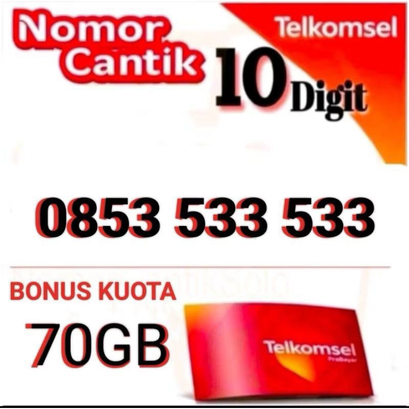 Jual NOMOR CANTIK 10 DIGIT TELKOMSEL BISA COD KUOTA UTAMA 70 GB BISA DI GUNAKAN DI SELURUH ...