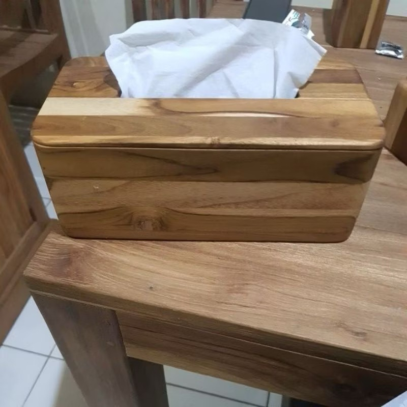 Jual Tempat Tissue Kayu Jati Kotak | Natural Teak Wood Tissue Box ...