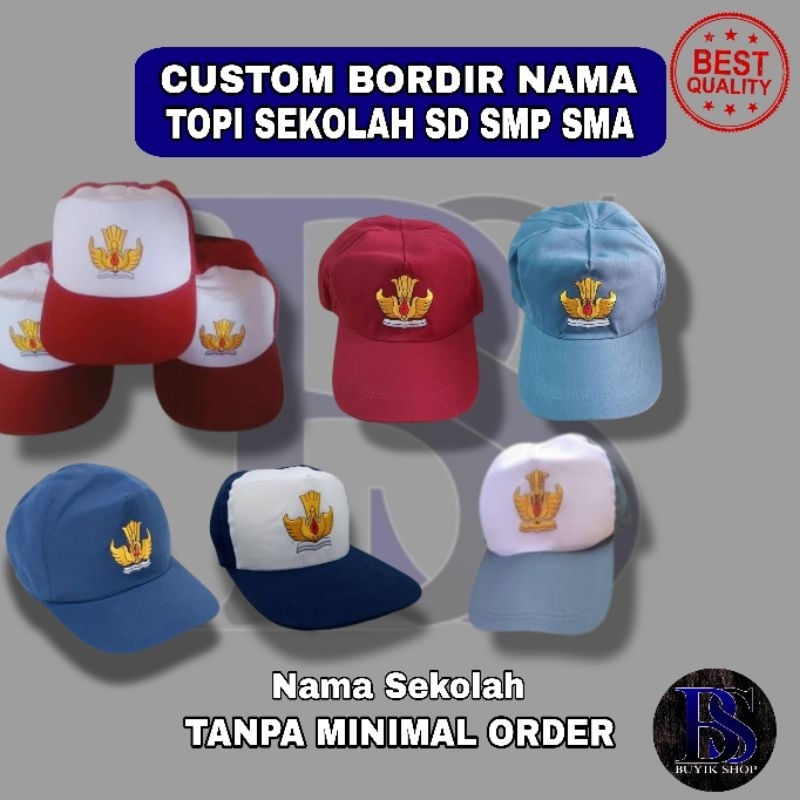 Jual Topi Sekolah Custom | Topi Sekolah SD SMP SMA SMK Custom | Shopee ...