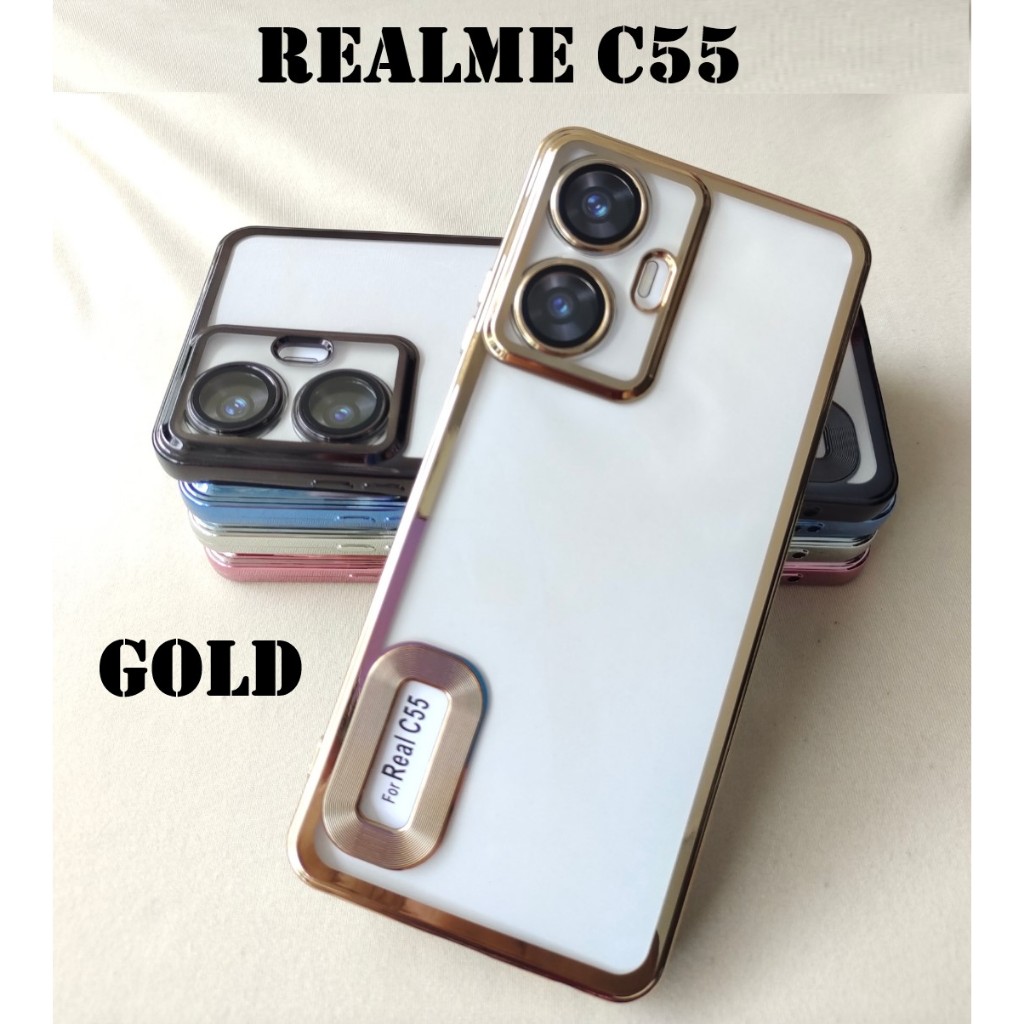 Jual soft case chrome untuk REALME C55 ada pelindung lensa belakang ...