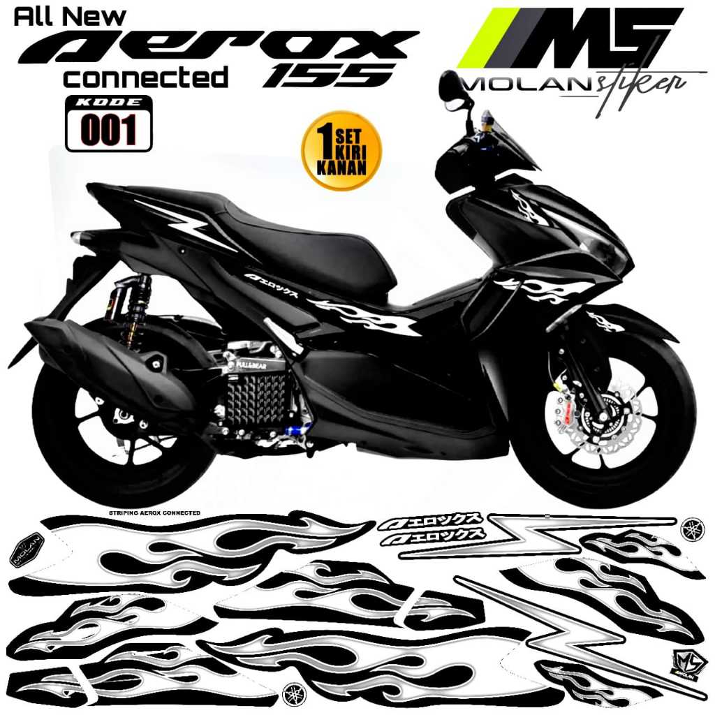 Jual Decal Sticker Striping Variasi Aerox New,Yamaha Aerox Nvx,Decal ...