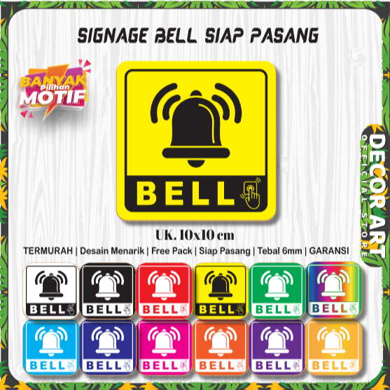 Jual DecorArt 10x10 Cm - Hiasan Dinding Signage Tanda Bell Siap Pasang ...