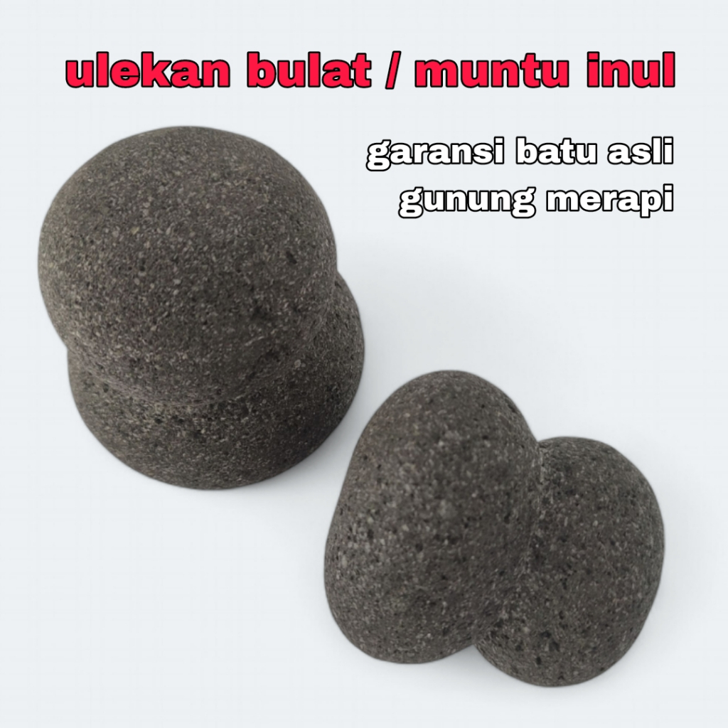 Jual BEATA Ulekan Bulat Muntu Inul Batu Kali Gunung Merapi Size 7,5 cm ...