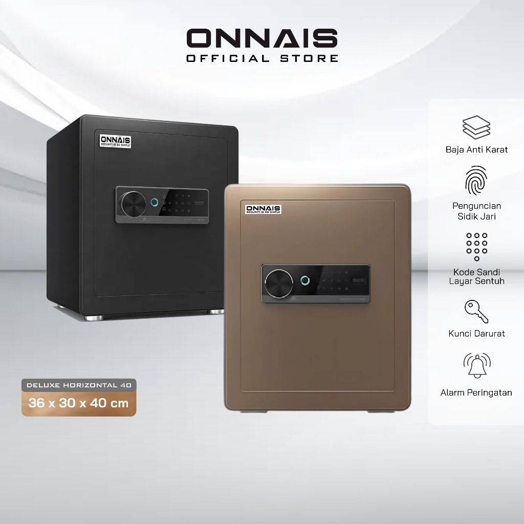 Jual Onnais Deluxe Horizontal 40 - Safe Box Brankas Besi Digital Finger ...