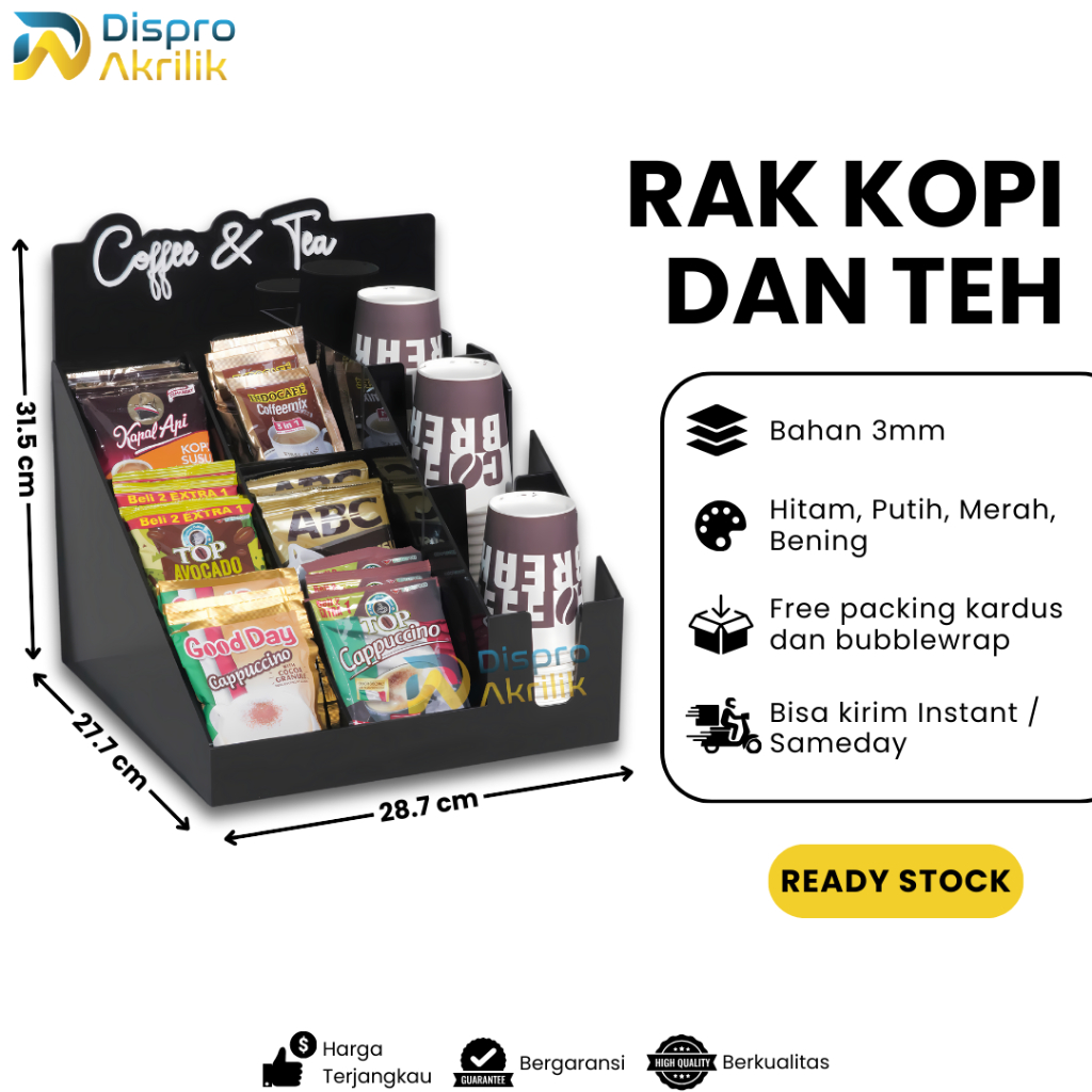 Jual Tempat Kopi Akrilik / Kopi Storage / Rak Kopi Akrilik 6 Slot ...