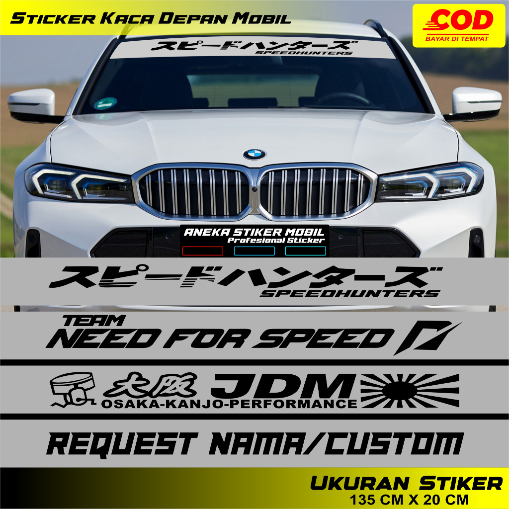 Jual Sticker Kaca Depan Mobil Berbahan Vinyl Anti Air Bisa Custom Nama ...