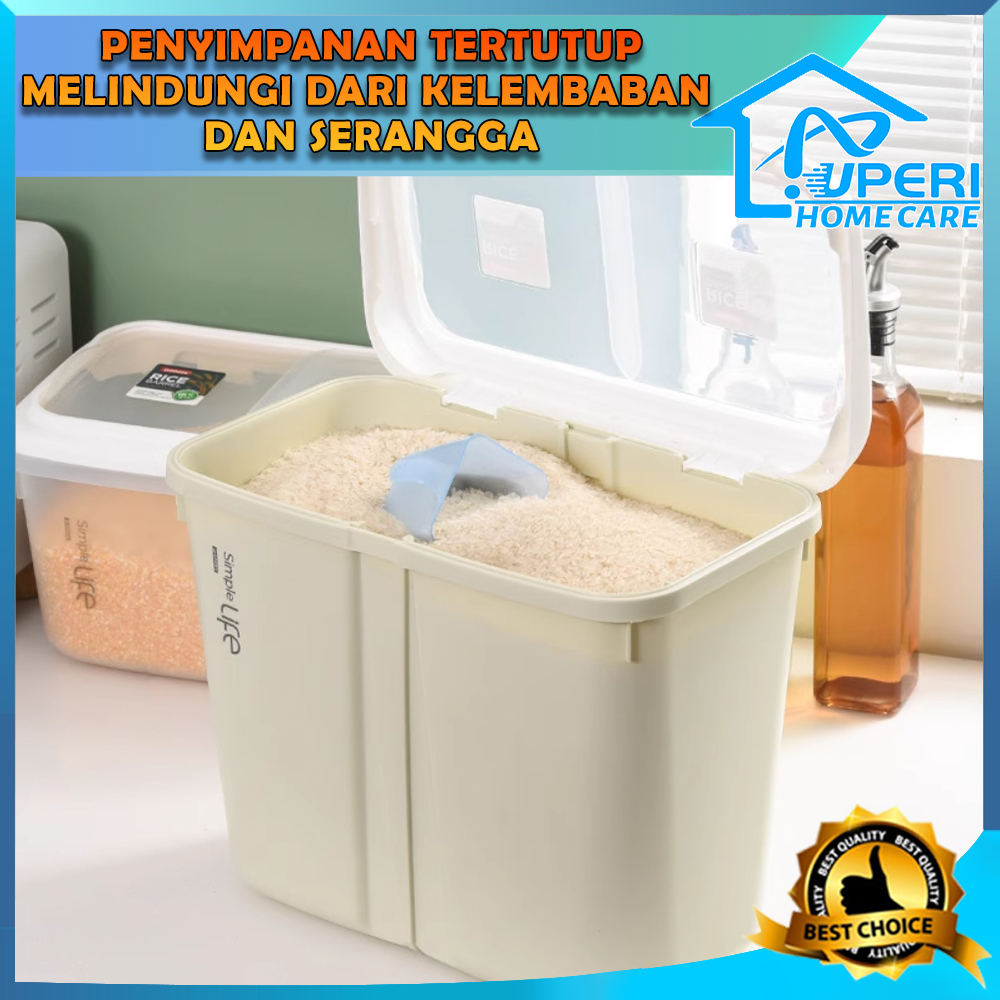 Jual Kotak penyimpanan ember nasi/kotak penyimpanan partisi tertutup ...