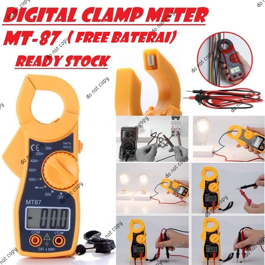Jual Digital Clamp Meter MT87 Tang Ampere Multimeter MT 87 Kabel Tester ...