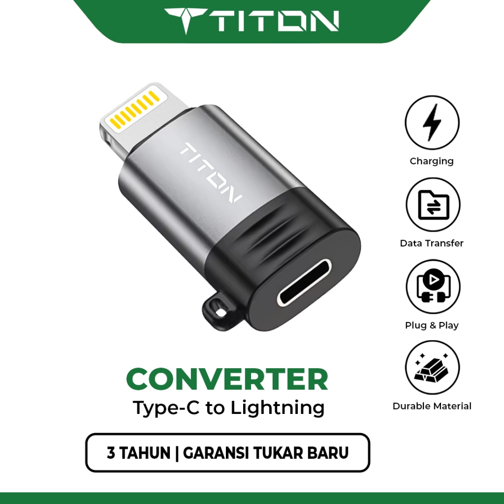 Jual Titon Converter Type C to Lightning iPhone USB 2.0 Fast Charging ...