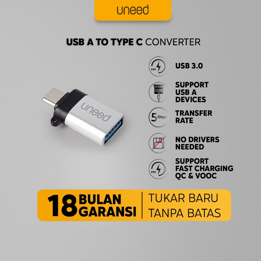 Jual Uneed Zinc Alloy USB 3.0 OTG Adapter Type C - UAT03AC | Shopee Indonesia